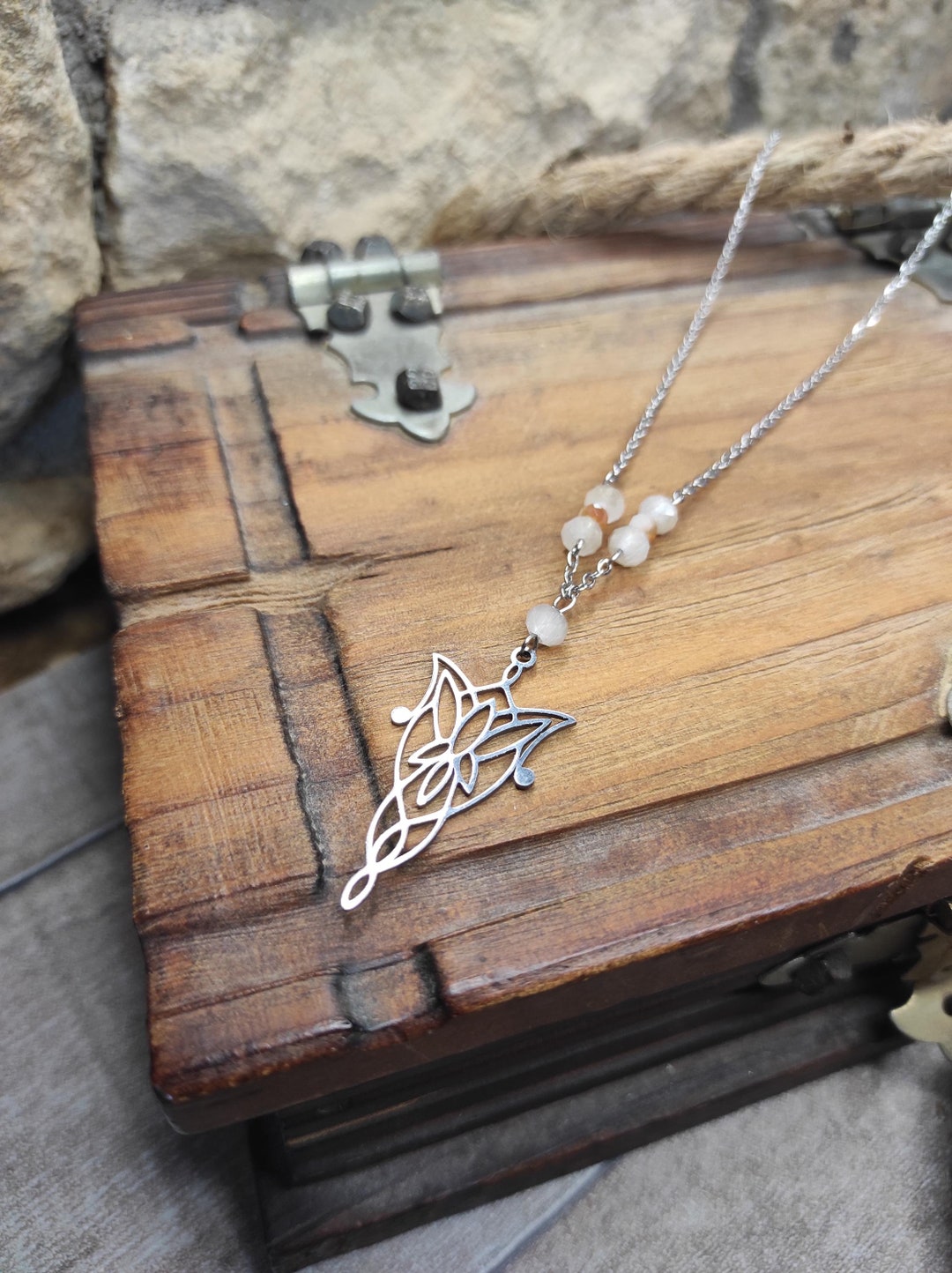 Elven, Fairy Inspired Necklace, Chain and Pendant, in Stainless Steel ...