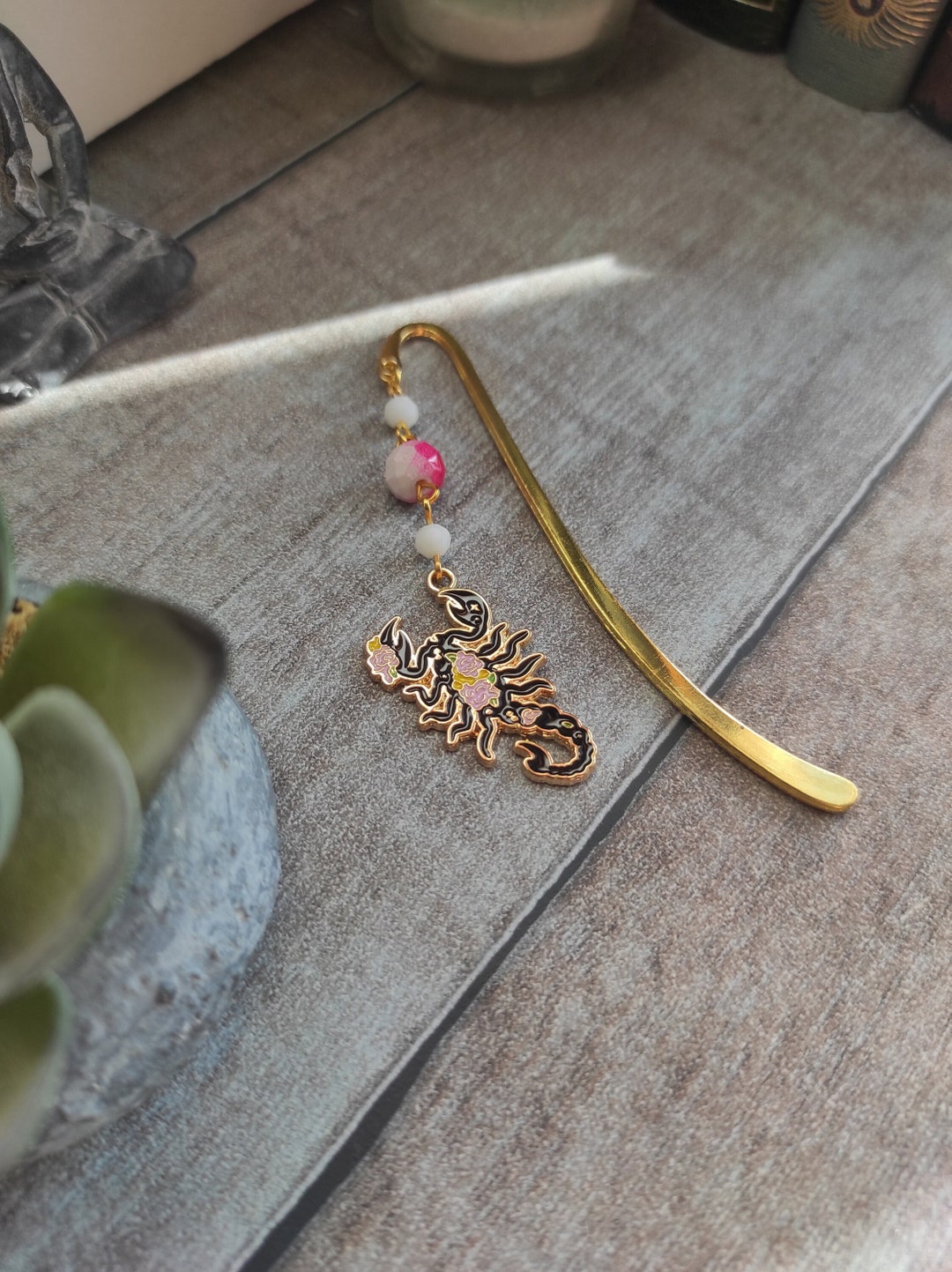 Insect Bookmark, Scorpion With Flowers - Etsy UK