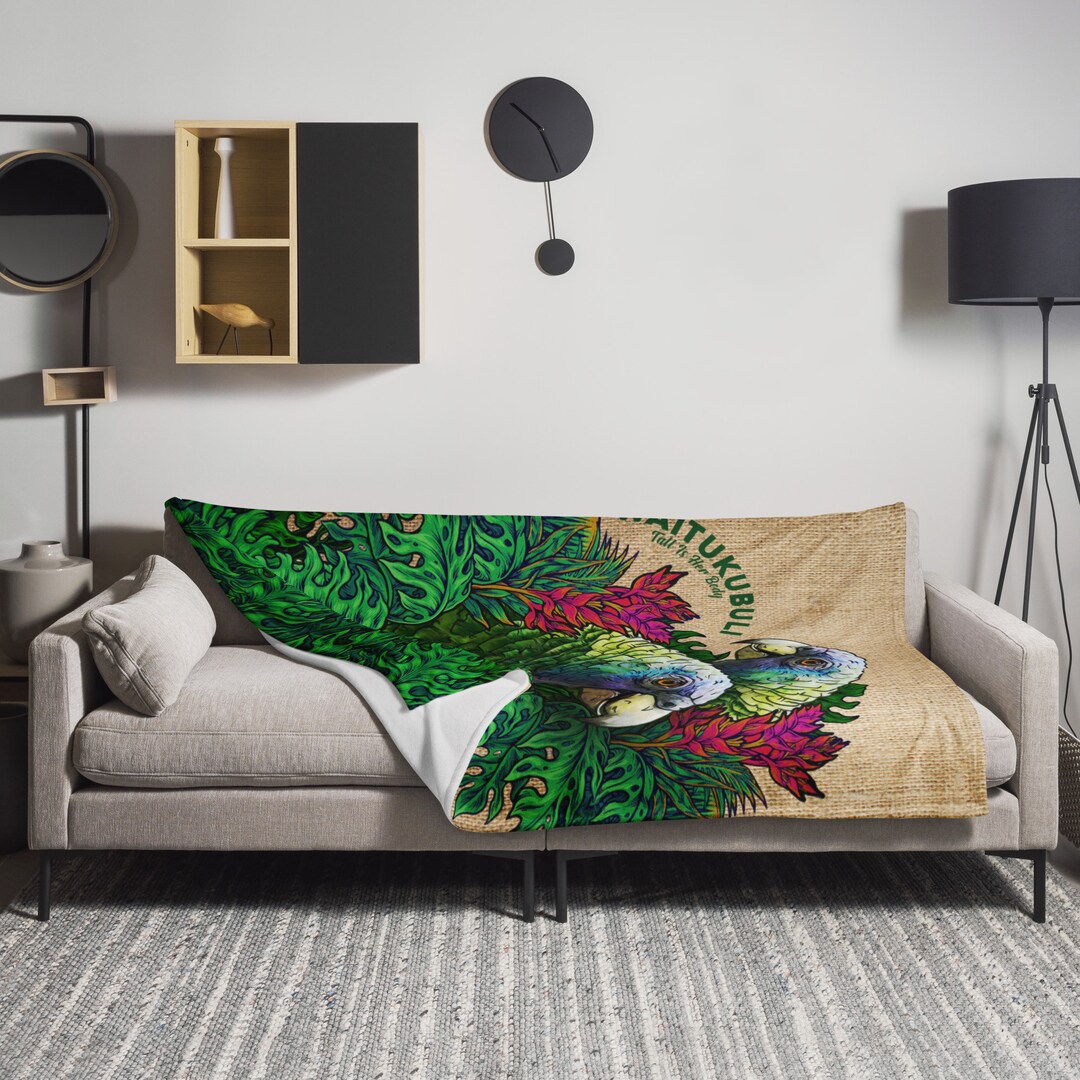 Dominican/waitukubuli Sisserou Parrot Design Throw Blanket - Etsy