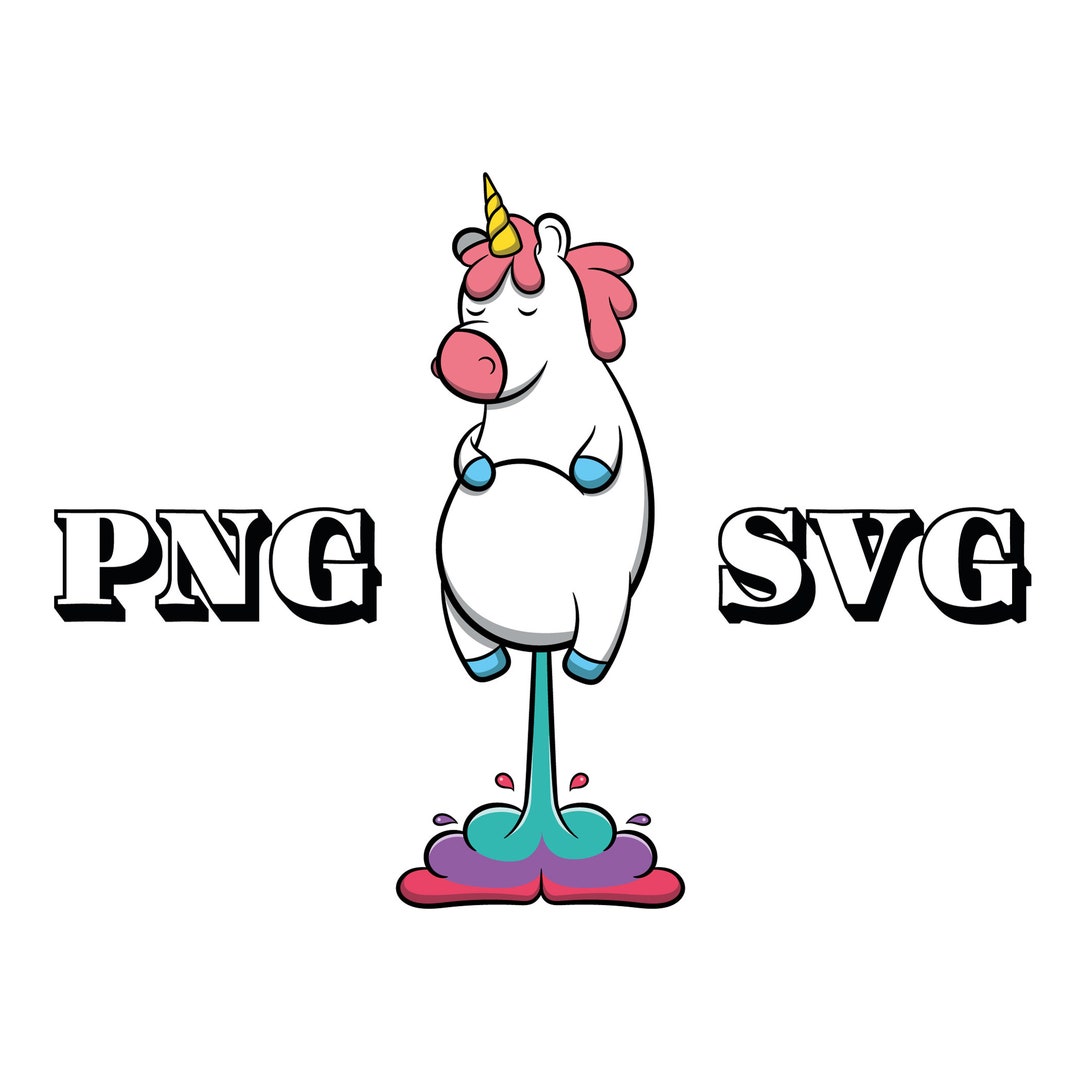 Farting Unicorn Png And Svg Unicorns Fart Digital Graphic Kawaii Cute