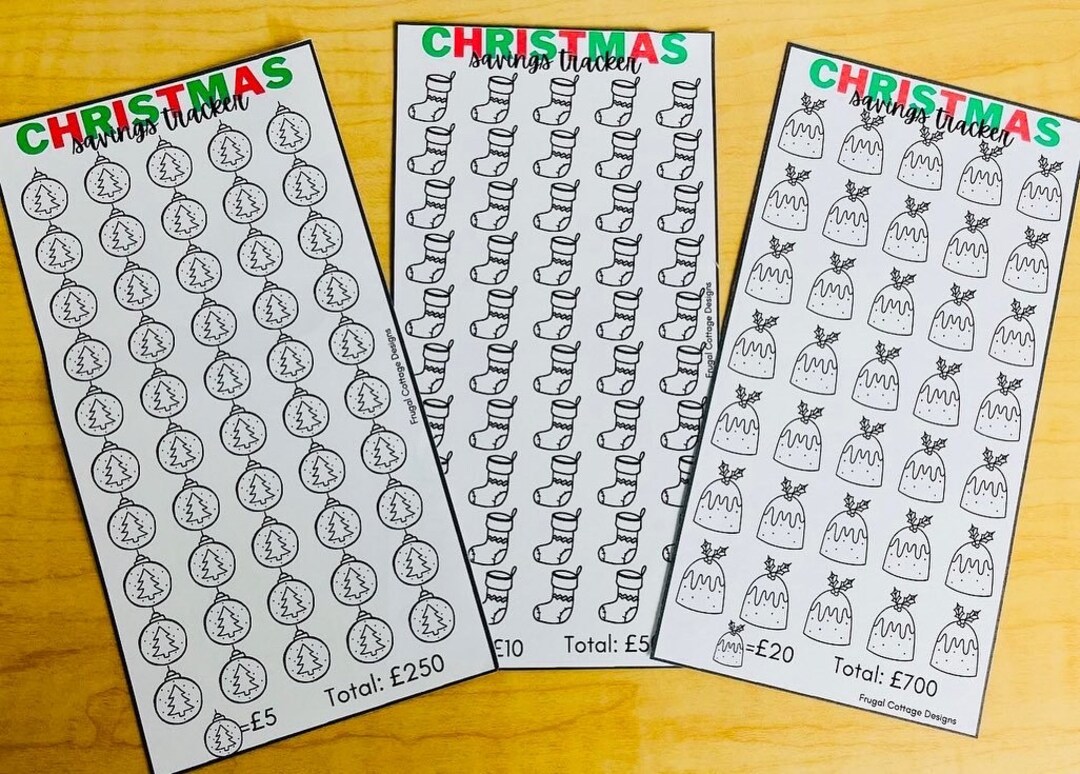 Christmas Savings Tracker | Low Budget Savings Challenge, Cash Stuffing ...