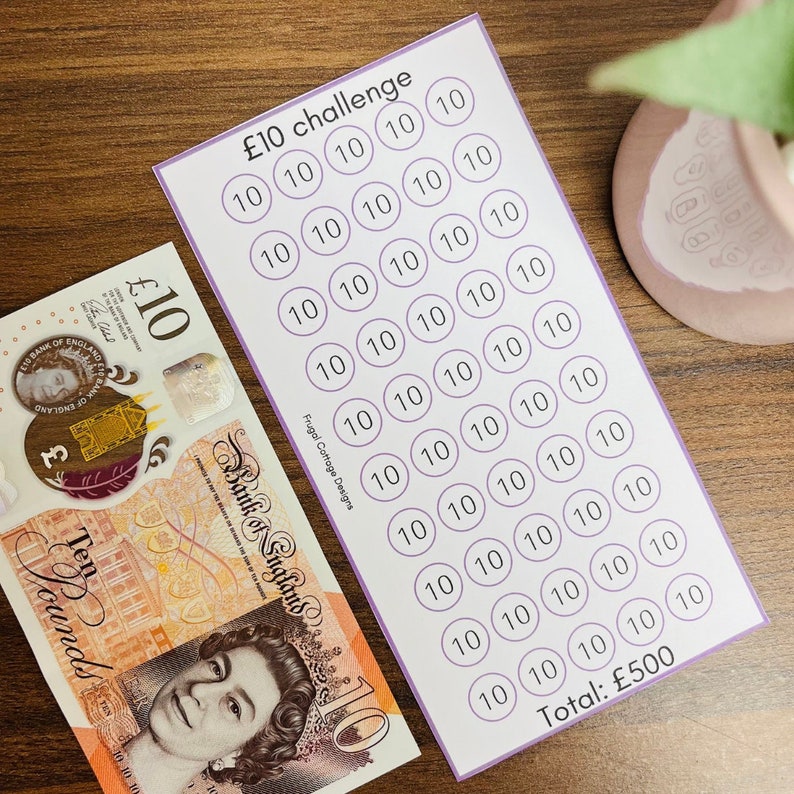 Ten Pound Savings Challenge Low Budget Savings Challenge - Etsy