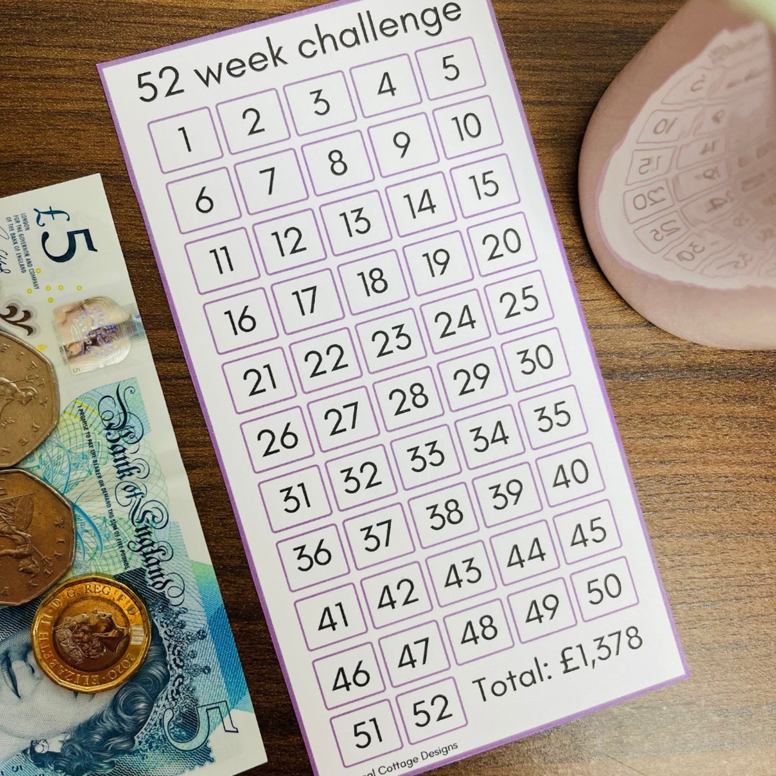 52 Week Savings Challenge Low Budget Savings Challenge, Cash Stuffing ...