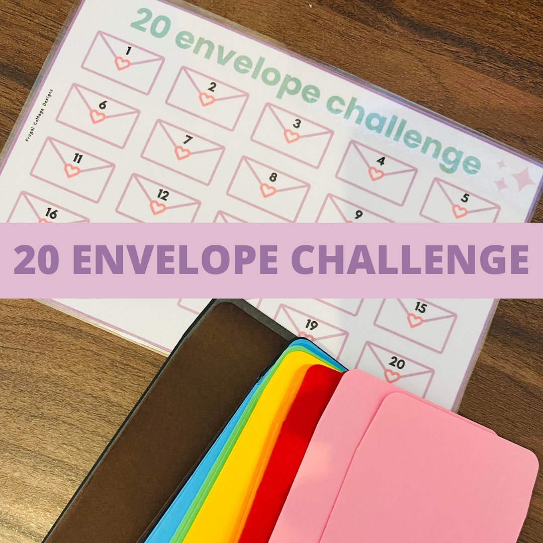 20 Envelope Savings Challenge, Challenge Saving Tracker, Savings ...