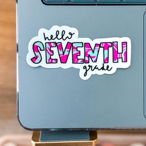 Hello Seventh Grade Sticker | 7th Grade Sticker | Back to School ...