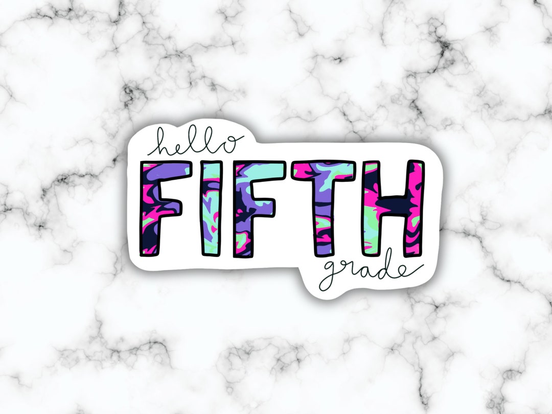 Hello Fifth Grade Sticker | 5th Grade Sticker | Back to School ...