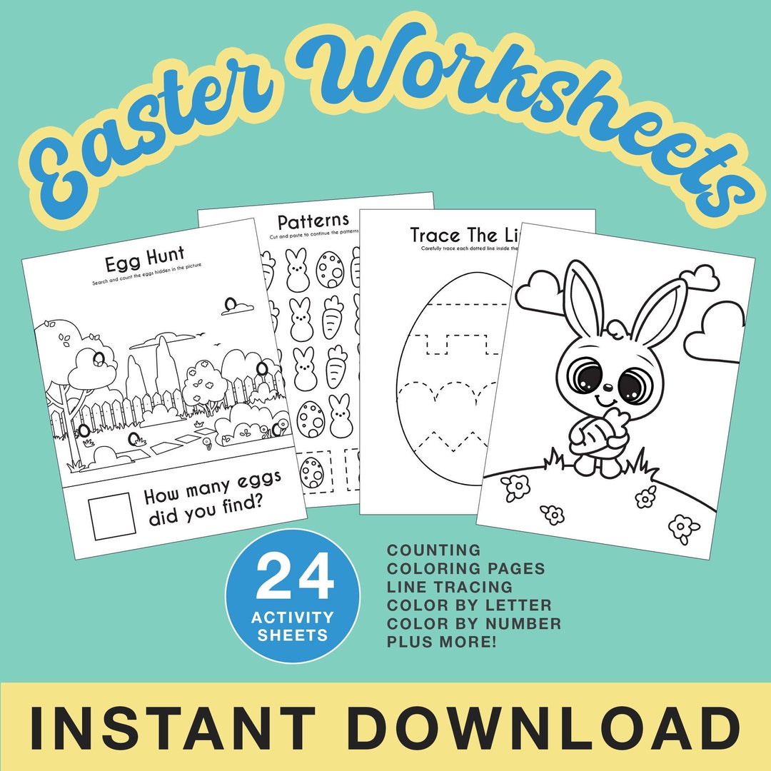 24 Instant Download Printable Easter Themed Activity Worksheets - Etsy