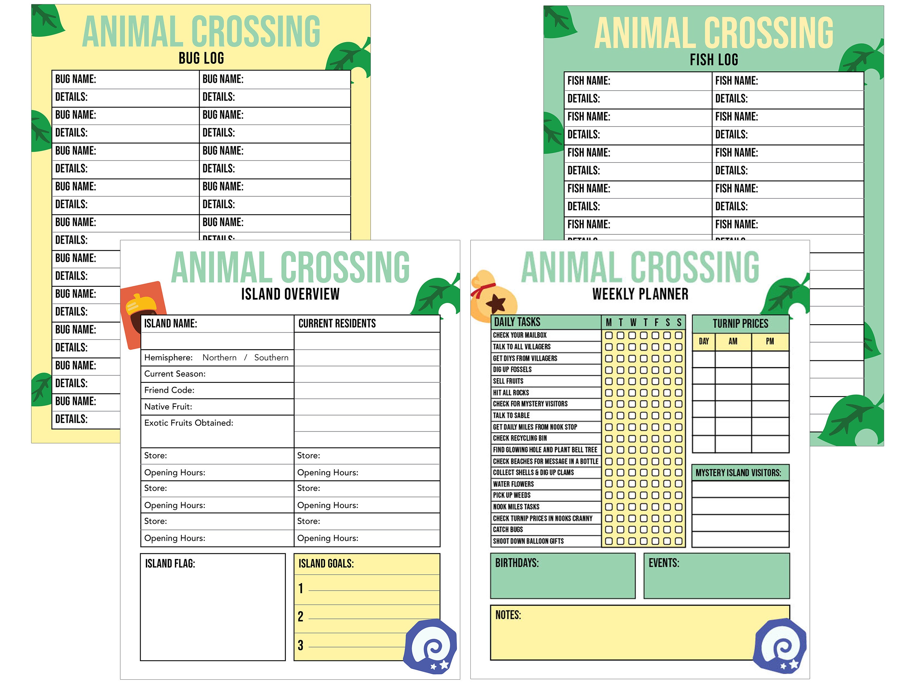 Animal Crossing Printable Bundle Pack - Etsy