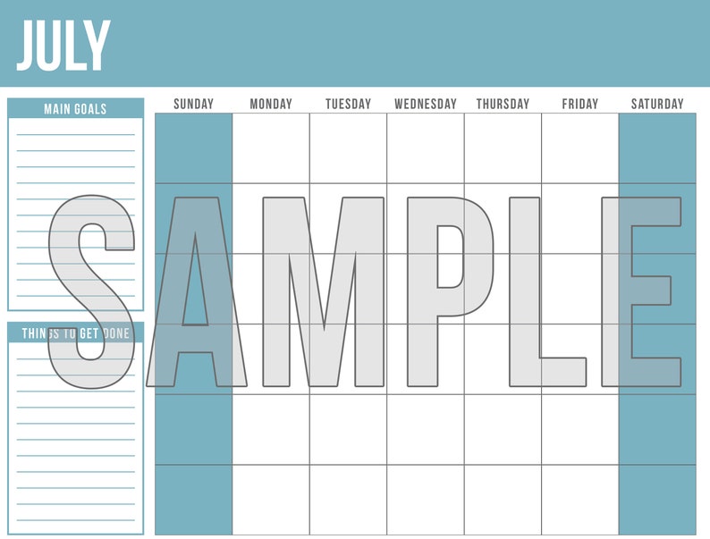 Yearly Rainbow Calendar - Printable - Etsy