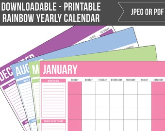Printable Yearly Calendar 2024 Affirmation Calendar - Etsy