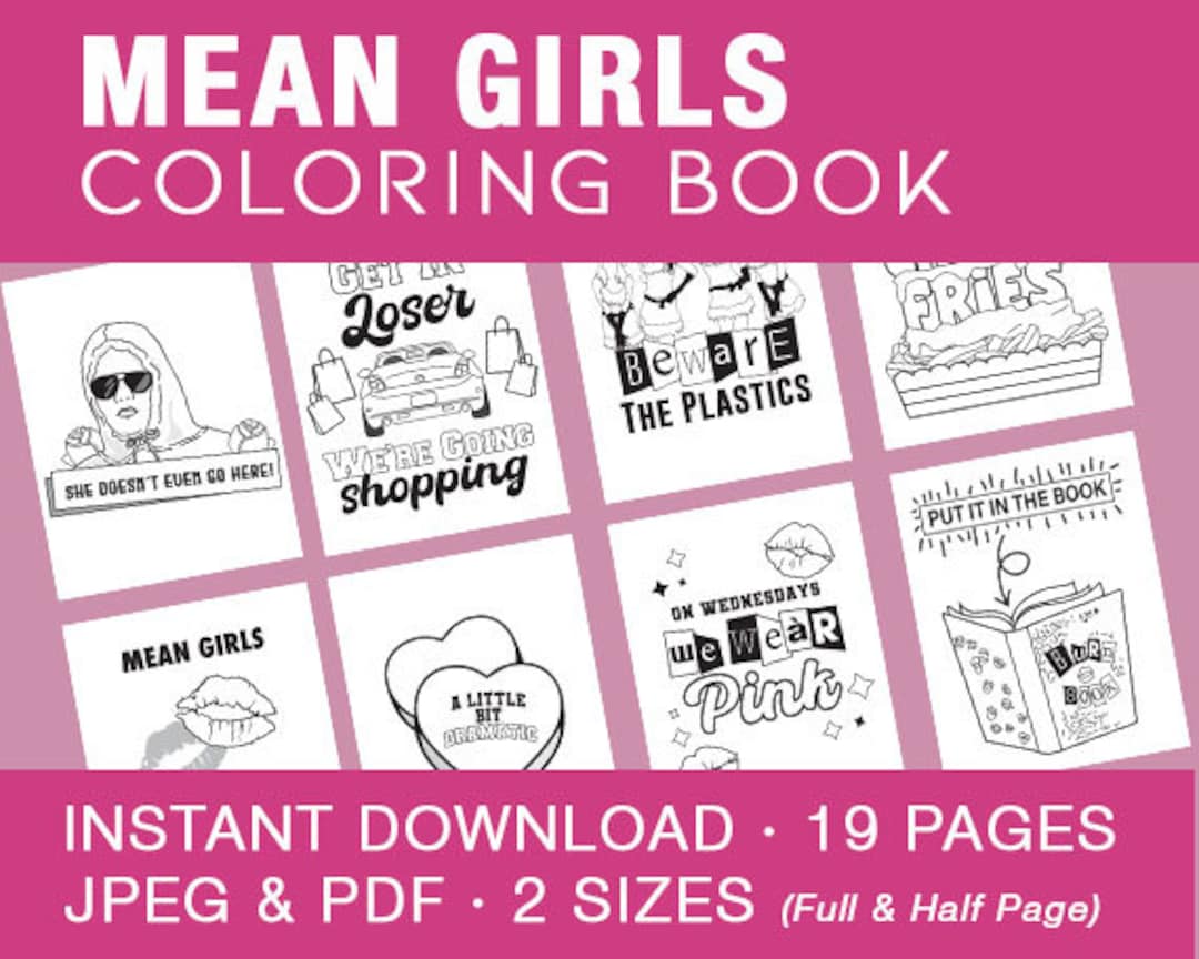 Mean Girls Themed Coloring Activity Book - Etsy