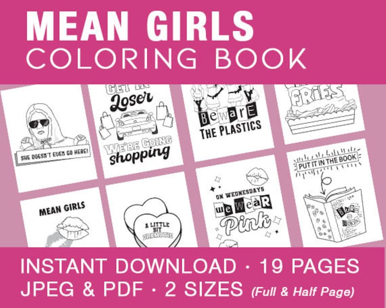 Mean Girls Themed Coloring Activity Book - Etsy