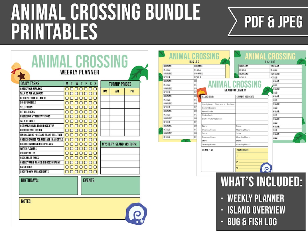 Animal Crossing Printable Bundle Pack - Etsy