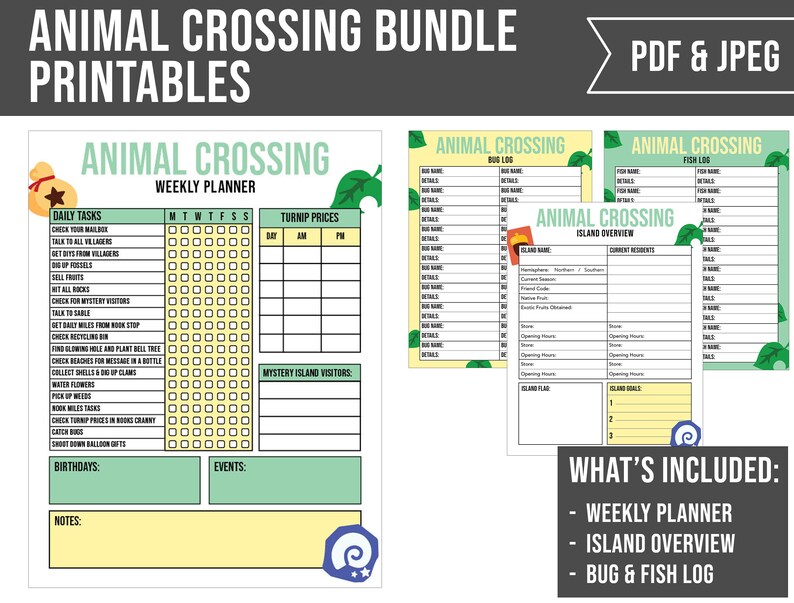 Animal Crossing Printable Bundle Pack - Etsy