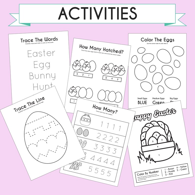 24 Instant Download Printable Easter Themed Activity Worksheets - Etsy