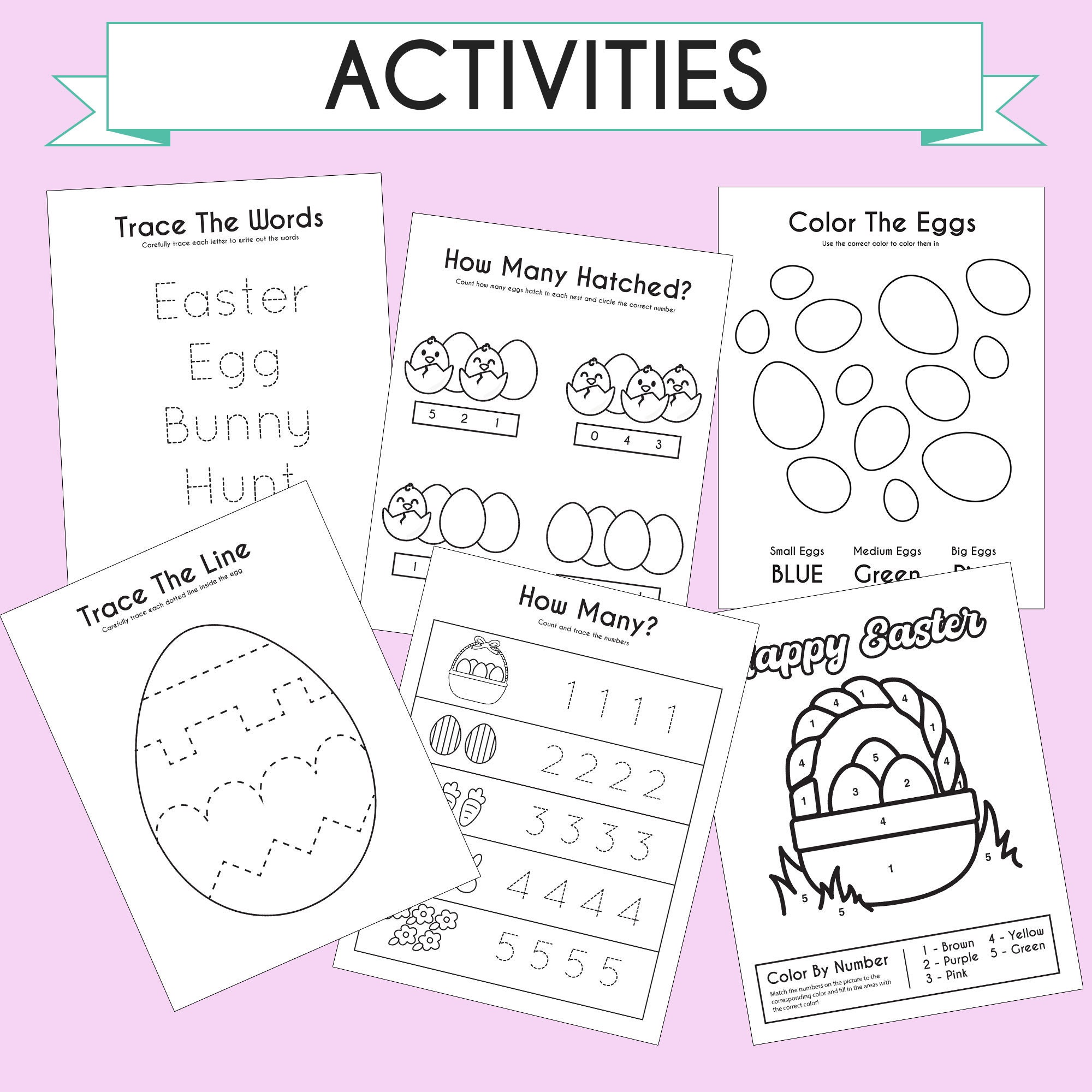 24 Instant Download Printable Easter Themed Activity Worksheets - Etsy