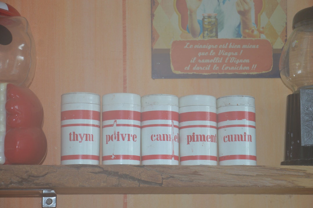 Set of 5 Food Pots Vintage 80s Kitchen Decoration - Etsy