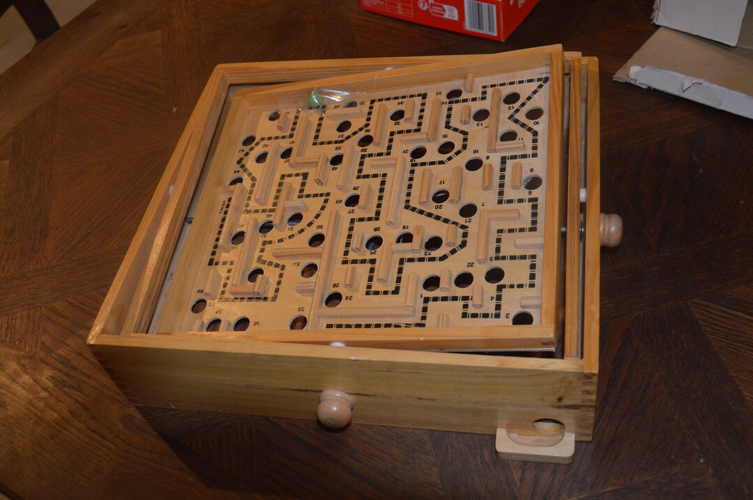 Vintage Wooden Labyrinth Complete Wooden Game in Box - Etsy Australia