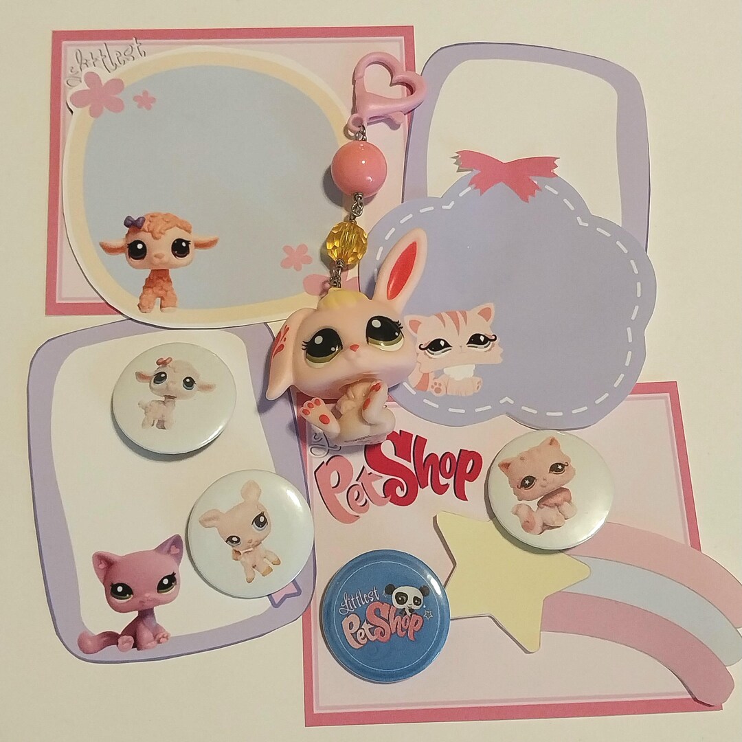 Lps Bunny Keychain Rabbit Pin Button Stationery Lot Handmade Cute ...