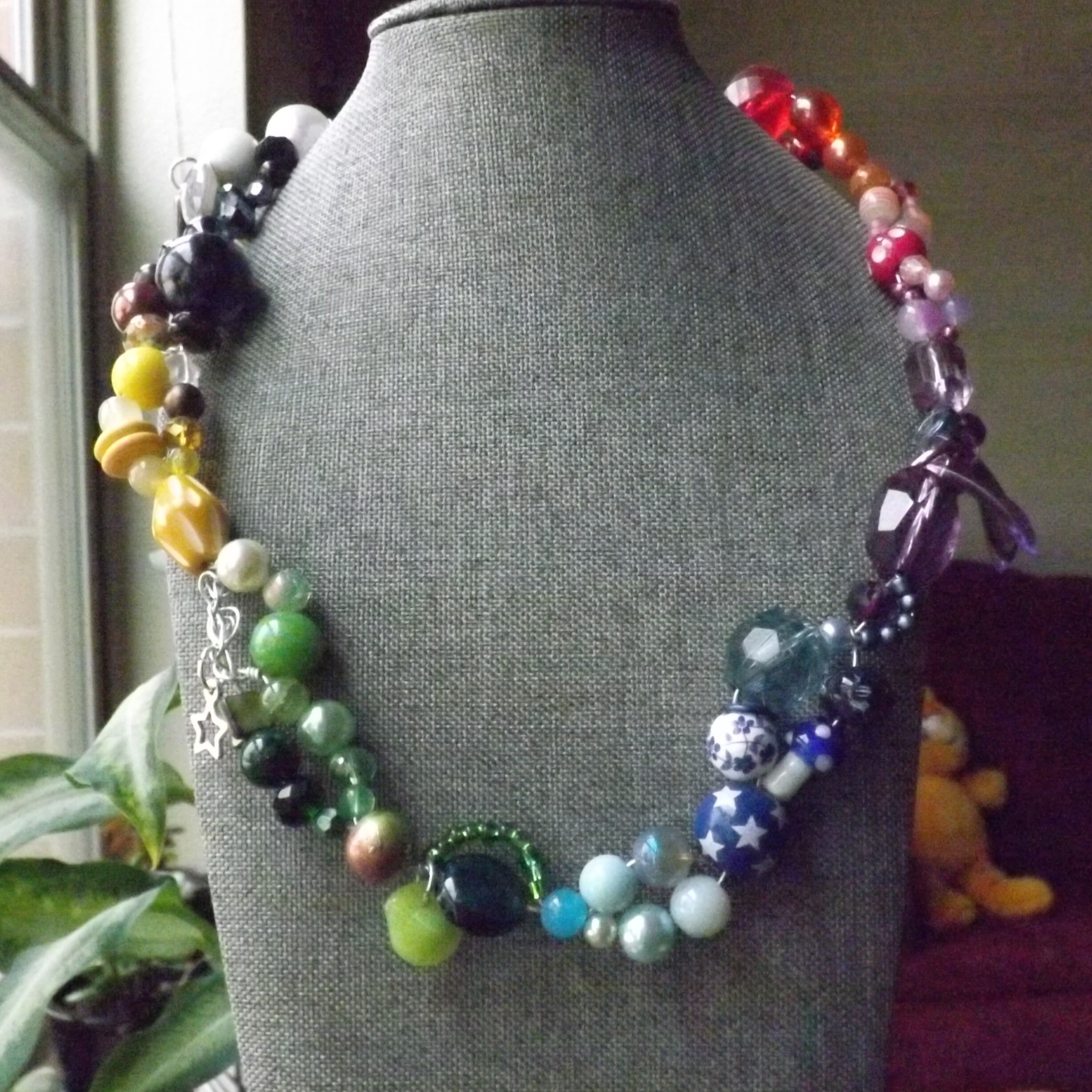 Colorful Big Cluttercore Maximalist Necklace Cross Charm Necklace ...