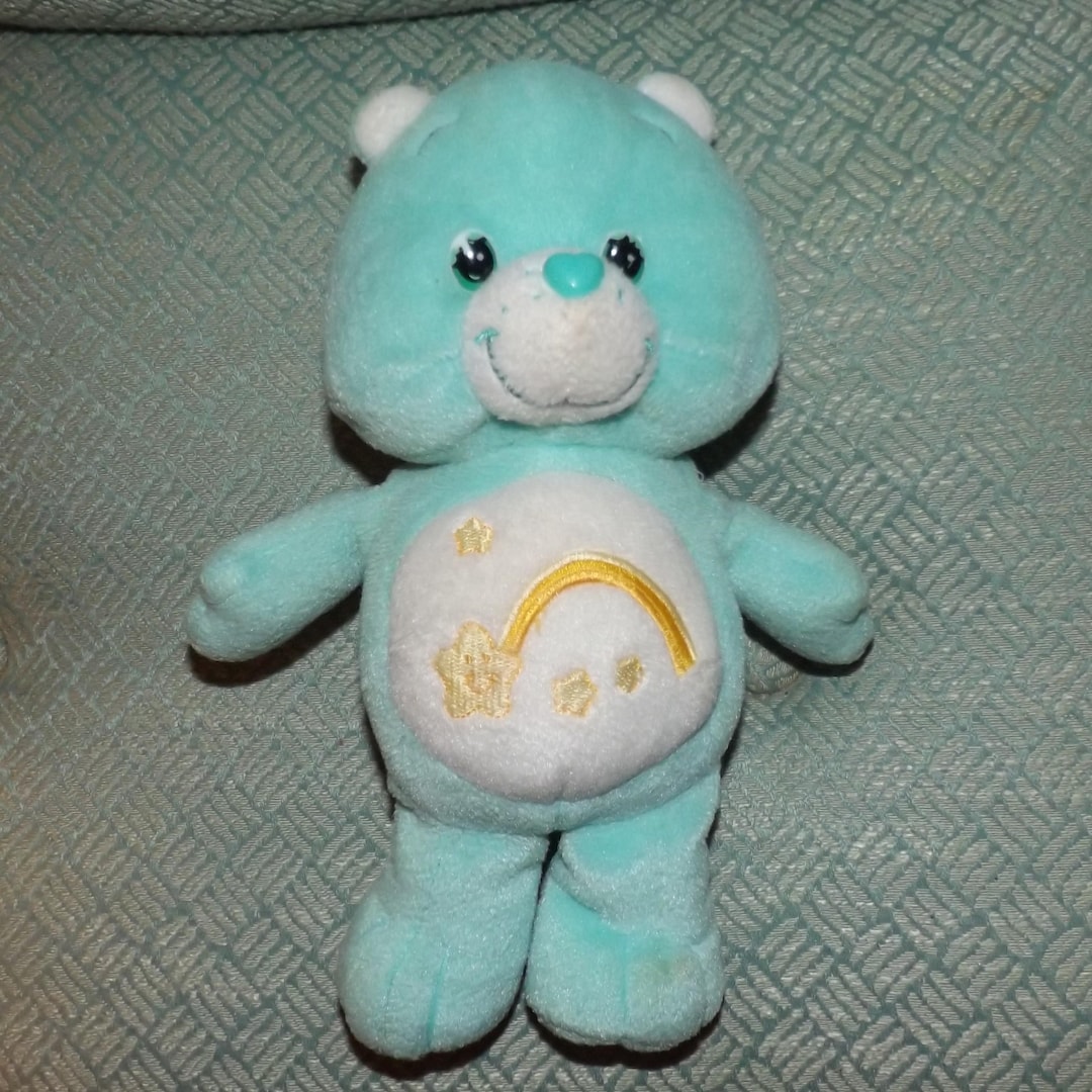 Care Bears 8 Wish Bear Bear 2002 Stars Teal Blue Green Plush Stuffed ...