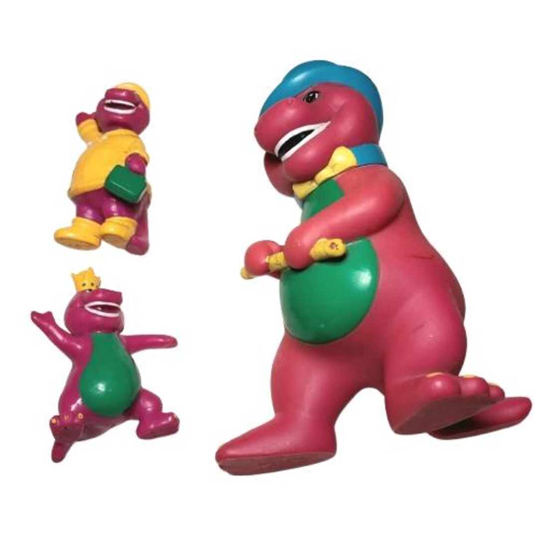 Barney Toy Lot PVC Figures 1990's Crown Raincoat Crown Collectible 90s ...