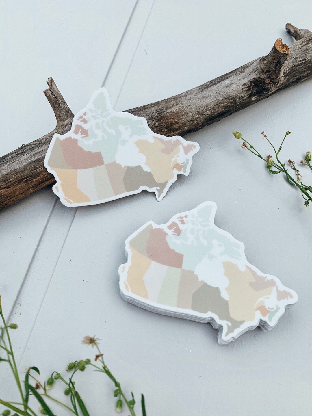 Canada Map Sticker 3' Neutral Sticker Durable Vinyl Die-Cut Vinyl ...