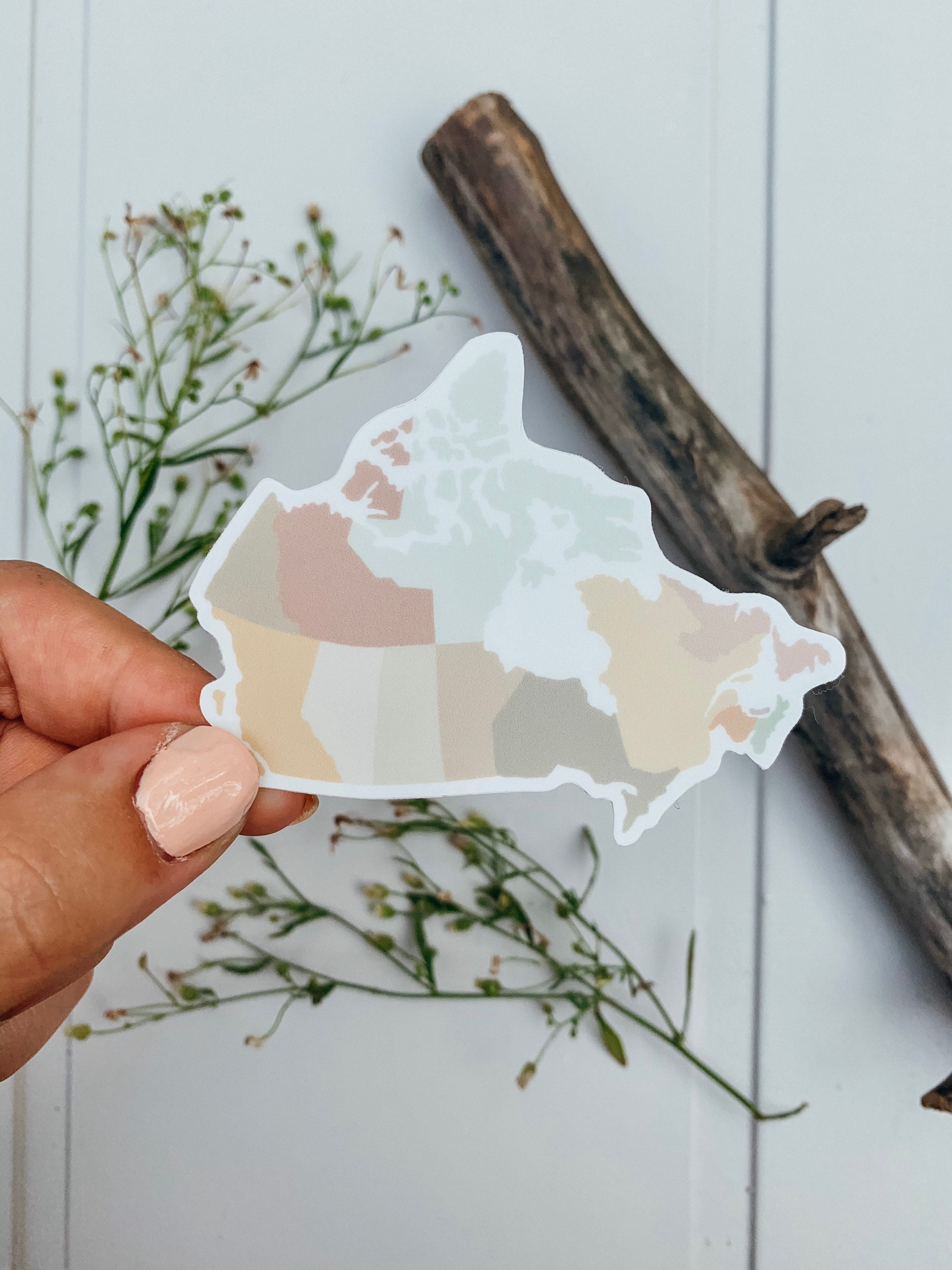 Canada Map Sticker 3' Neutral Sticker Durable Vinyl Die-Cut Vinyl ...