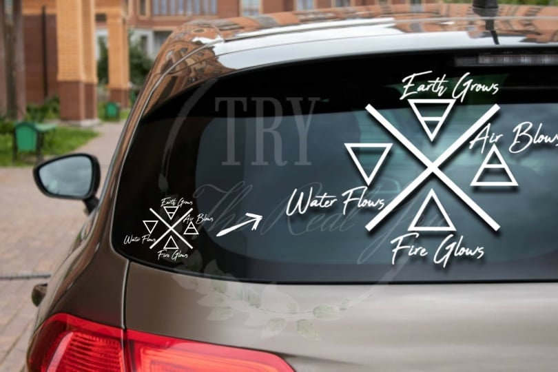 Cardinal Elements, Earth Air Fire Water, Elements Decal, Witchy Decal ...