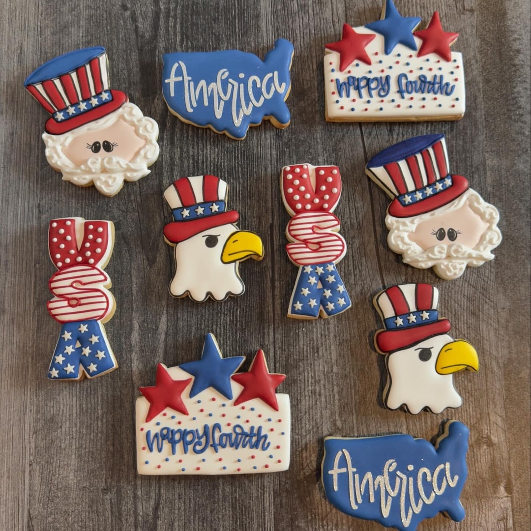 4th of July Sugar Cookies Set of 10 - Etsy