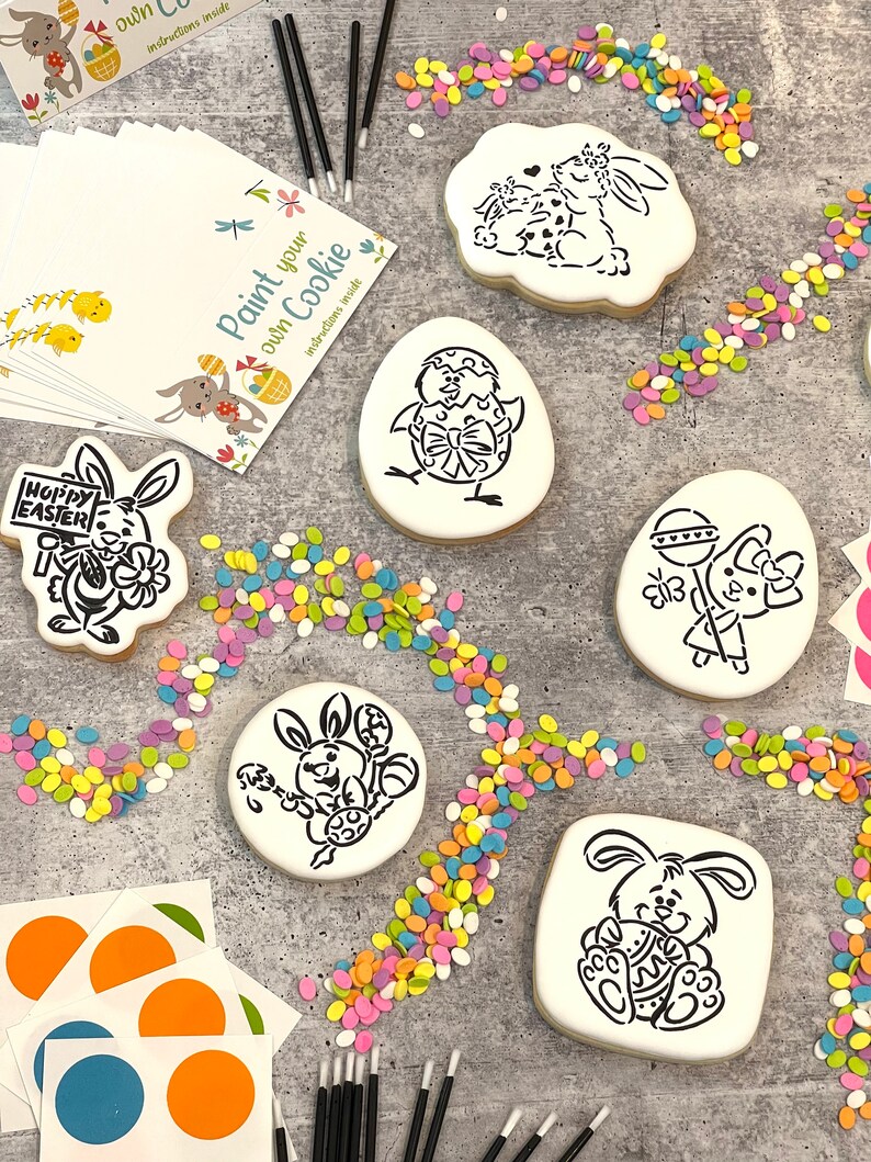 Eater PYO Cookies / Easter Paint Your Own Sugar Cookies Set of 6 - Etsy