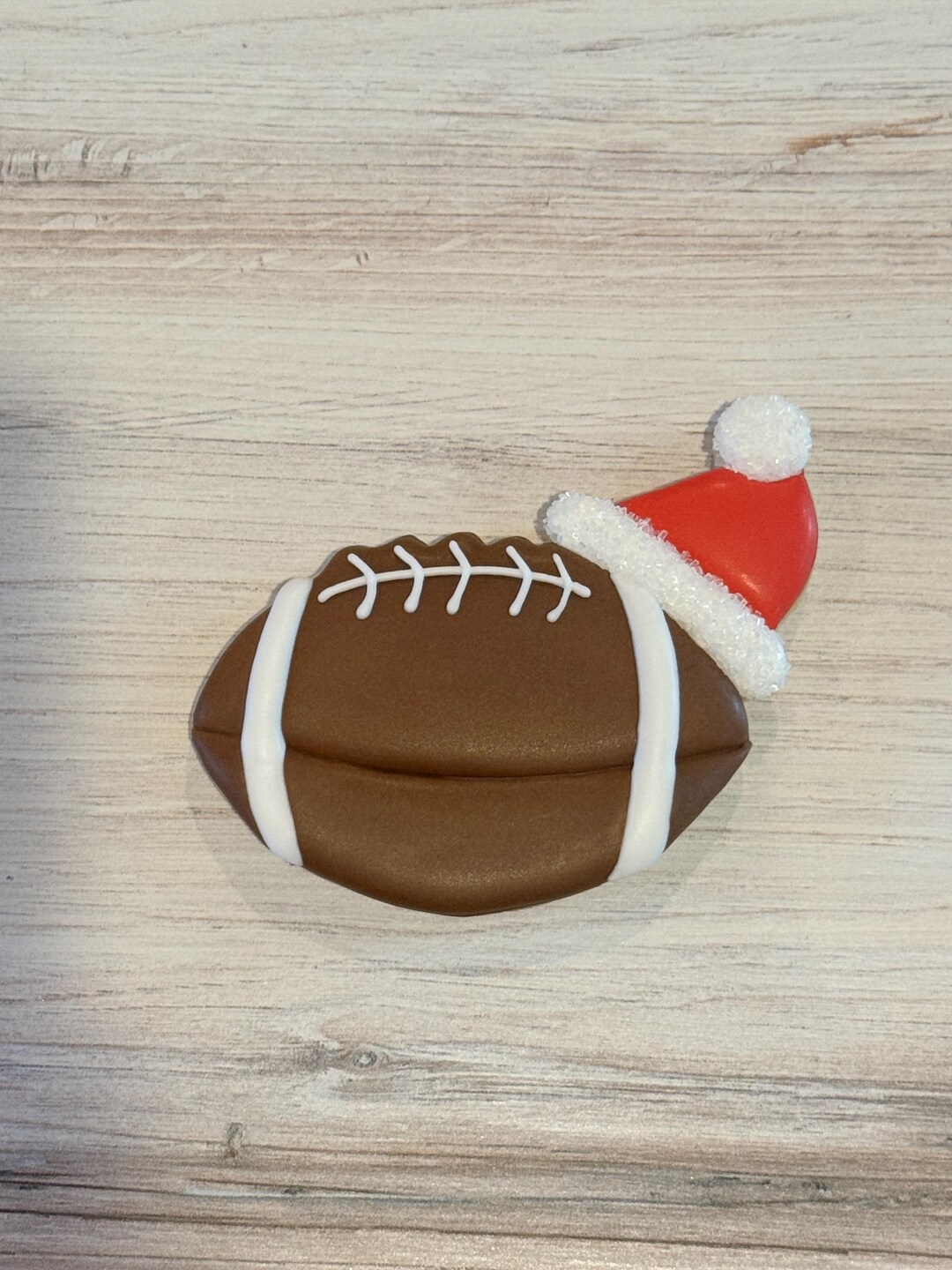 Christmas Football Cookies With Santa Hat - Set of 8 - Etsy