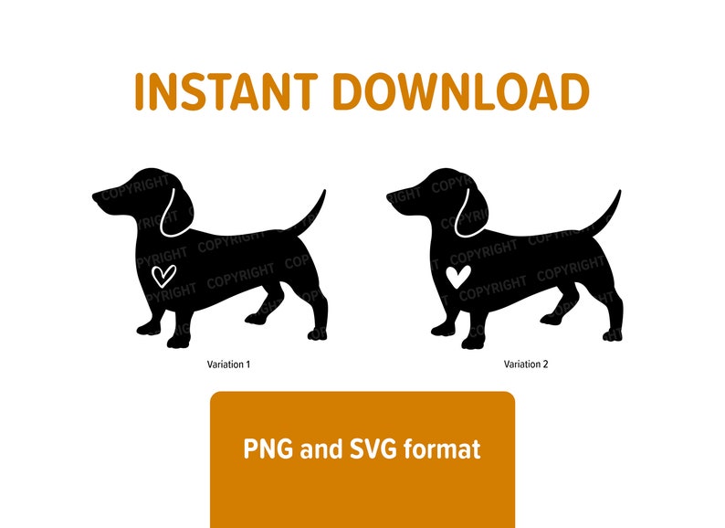 Dachshund SVG Pet Dog Clipart Files PNG Silhouette - Etsy
