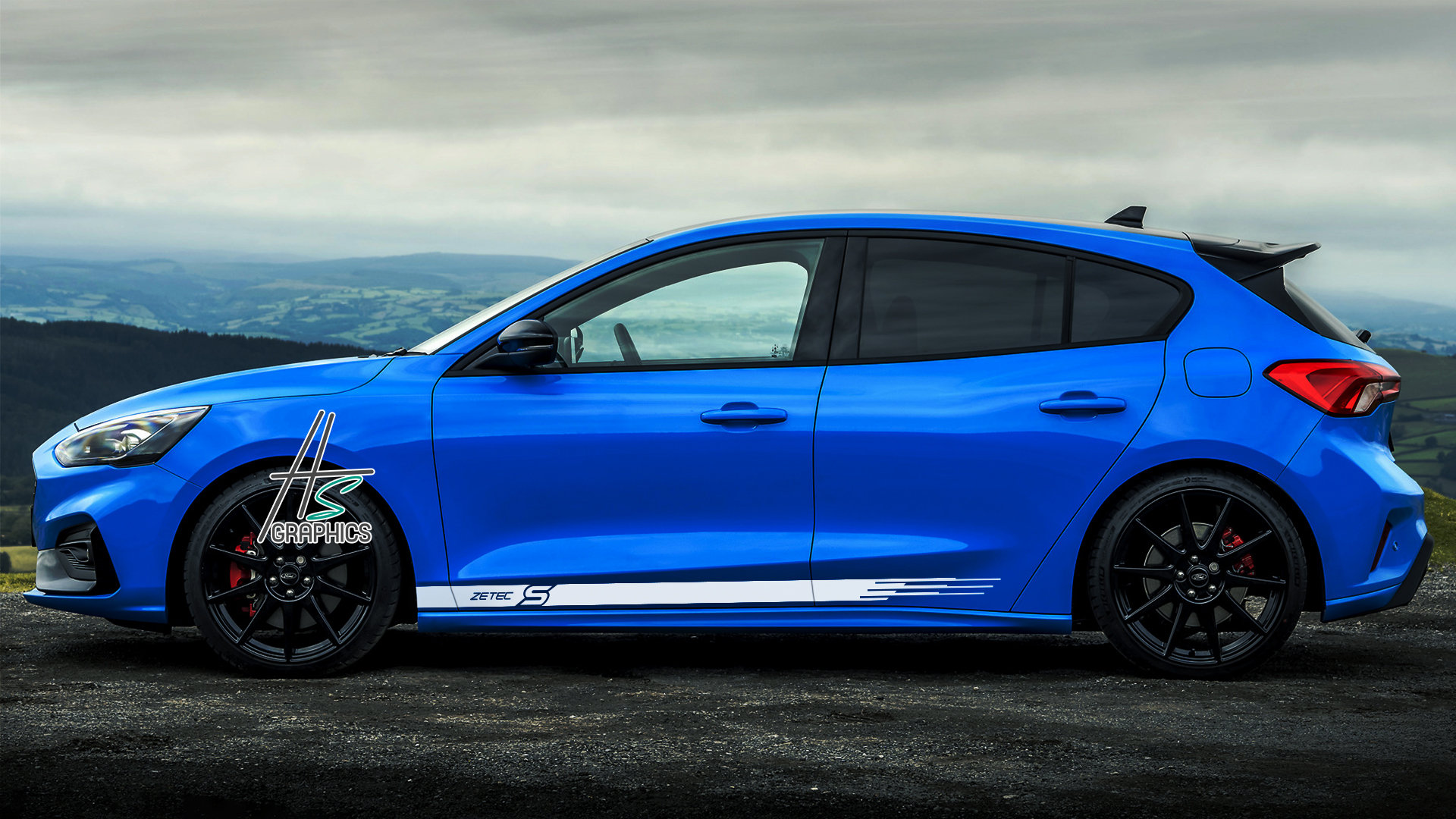 Ford - Zetec S Side Stripes, Stripes for Side Skirt, Racing Decoration ...