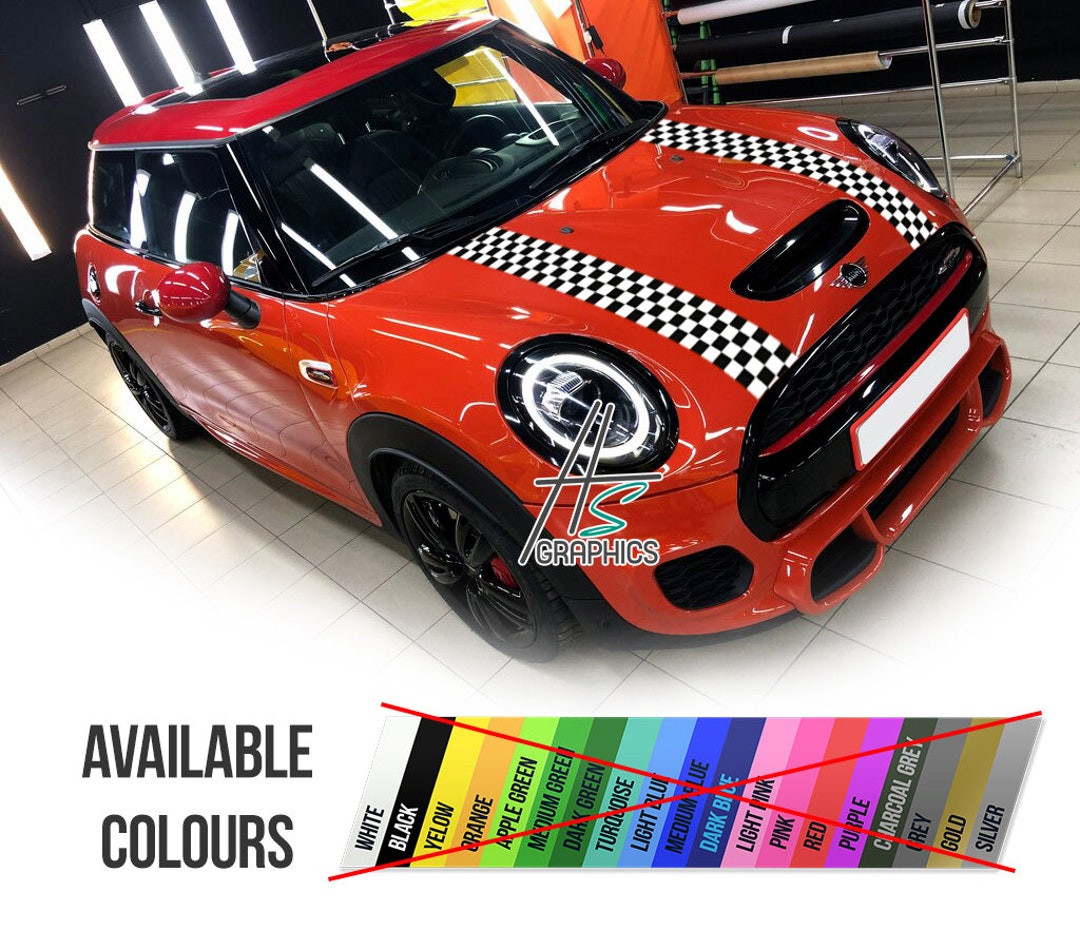 Mini Cooper Bonnet Check Stripes, Stripes for Hood, Racing Decoration ...