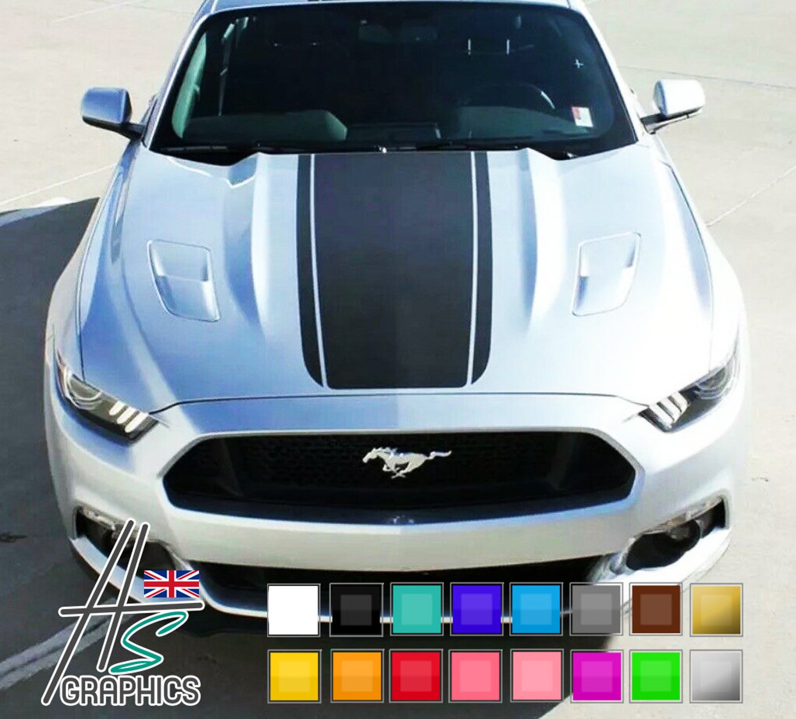 Ford Mustang Dual Racing Stripes Decal Vinyl Sticker Graphics ...