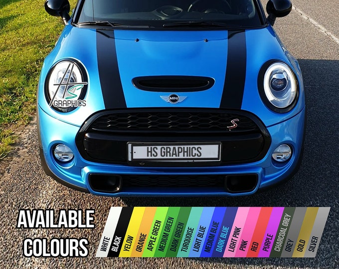 Mini Cooper Bonnet and Boot Stripes Vinyl Graphics Declas Stickers ...