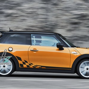 Mini Cooper Side Stripes, Check Stripes for Side Skirt, Racing ...