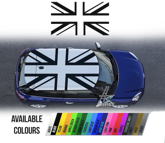 Mini Cooper Roof Union Jack Racing Decoration Decals | Etsy