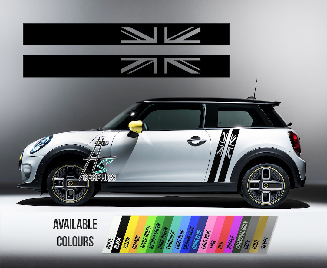 Mini Cooper Side Stripes, Union Jack Stripes for Side Skirt, Racing ...