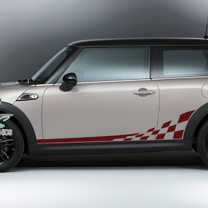 Mini Cooper Side Stripes, Check Stripes for Side Skirt, Racing ...