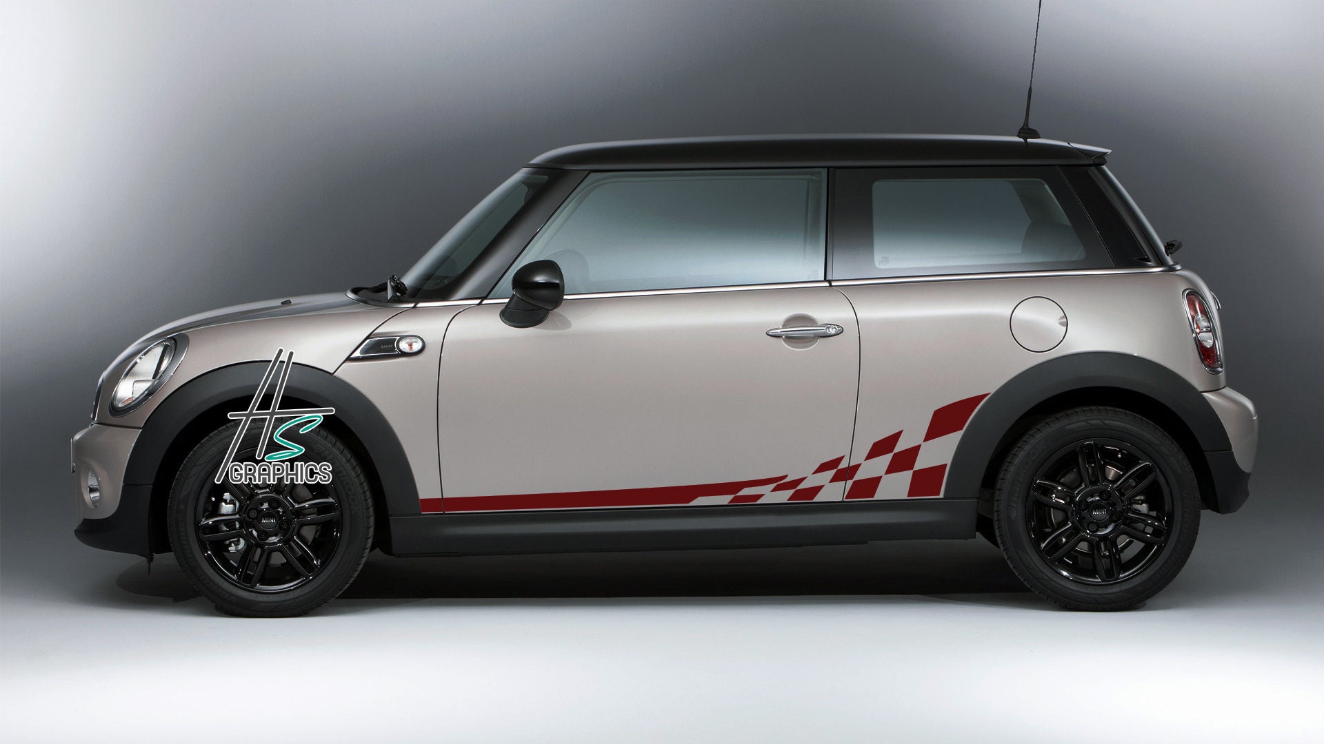 Mini Cooper Side Stripes, Check Stripes for Side Skirt, Racing ...