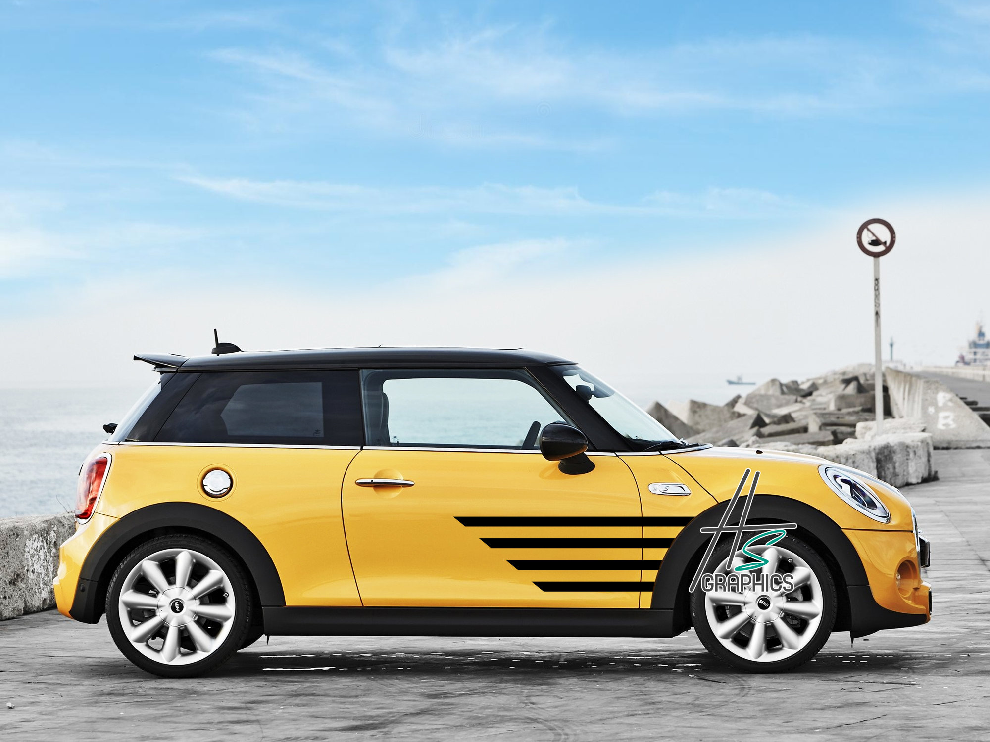Mini Cooper Side Stripes, Stripes for Side Skirt Logo Style, Racing ...