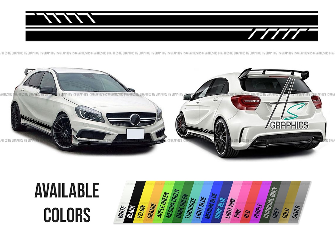 Mercedes Benz Side Stripes, W176 A Class A45 AMG Stripes for Side Skirt ...
