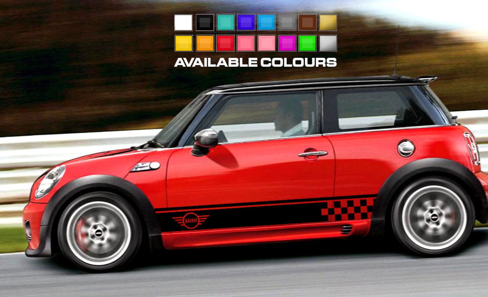 Mini Cooper side stripes stripes for side skirt racing | Etsy