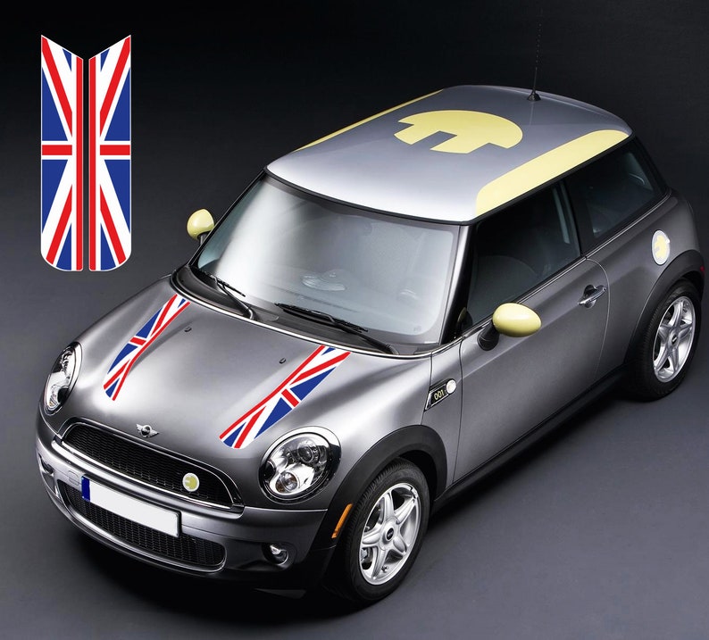 Mini Cooper Bonnet Stripes, Union Jack Stripes for Hood, Racing ...