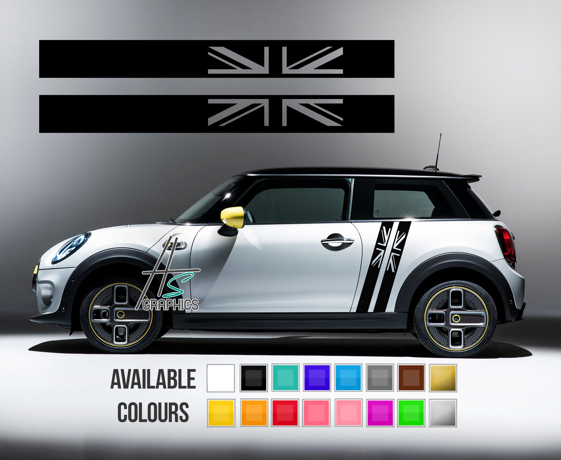 Mini Cooper side stripes Union Jack stripes for side skirt | Etsy