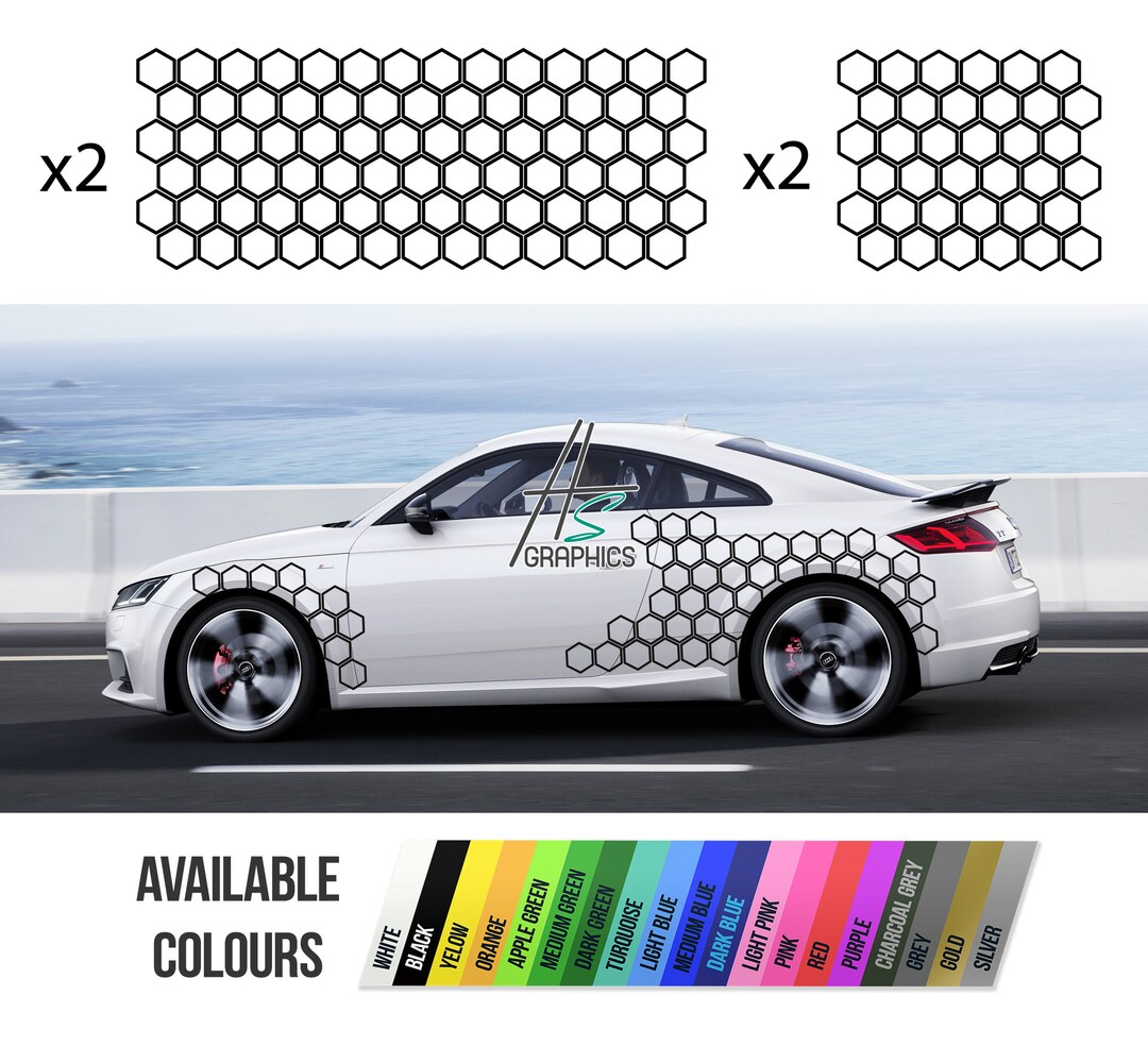 Hexagon Car Decals Hexagon Pattern Car Stickers - Self Adhesive PVC ...