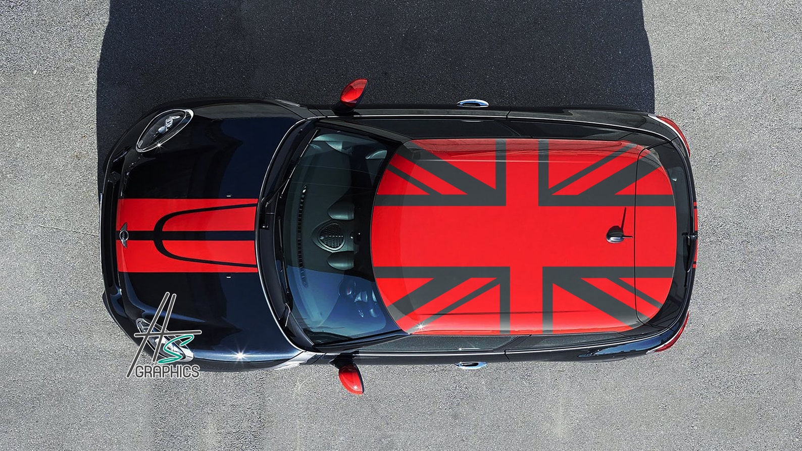 Mini Cooper Roof Union Jack, Racing Decoration Decals, Adhesive Vinyl ...