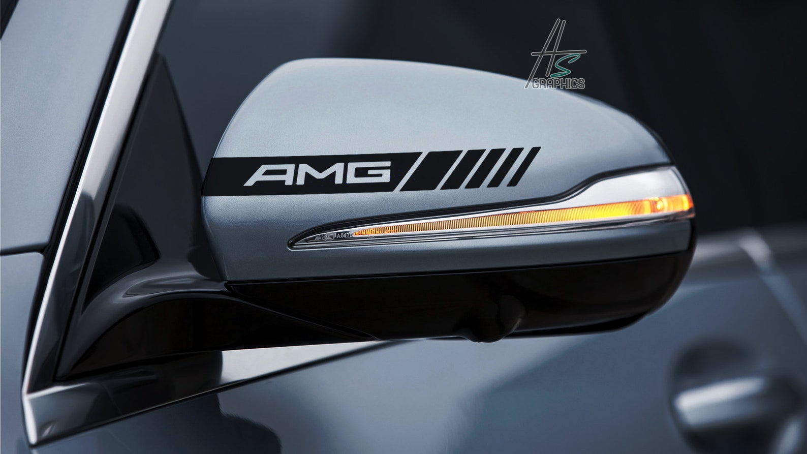 X2 for Mercedes-benz Amg Rearview Mirror Car Sticker Racing - Etsy